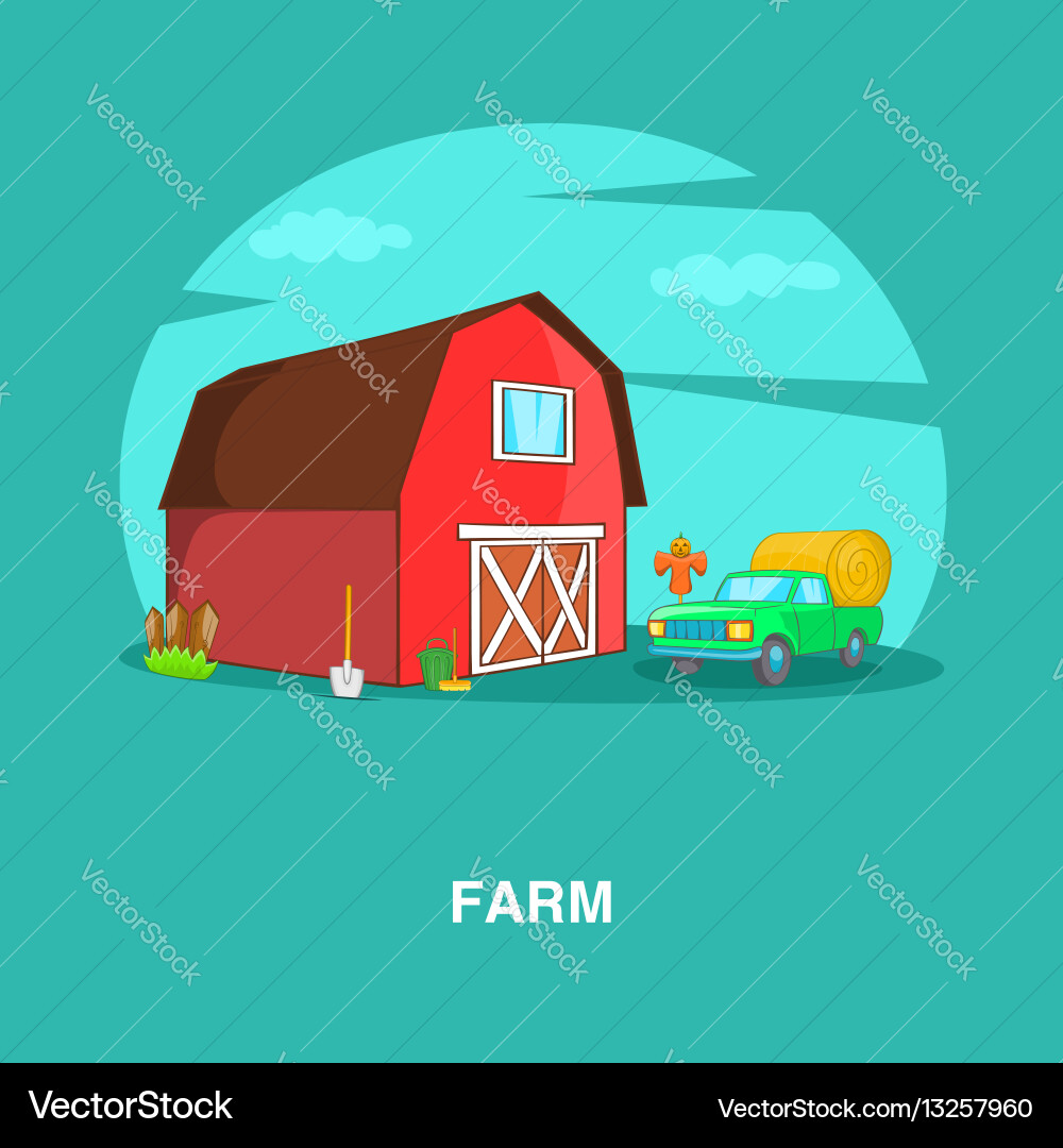 Farm concept cartoon style Royalty Free Vector Image