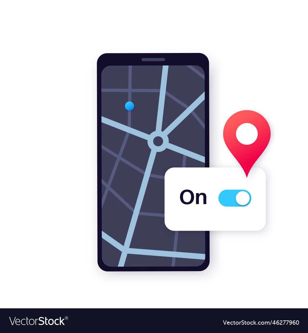 Gps activation toggle Royalty Free Vector Image