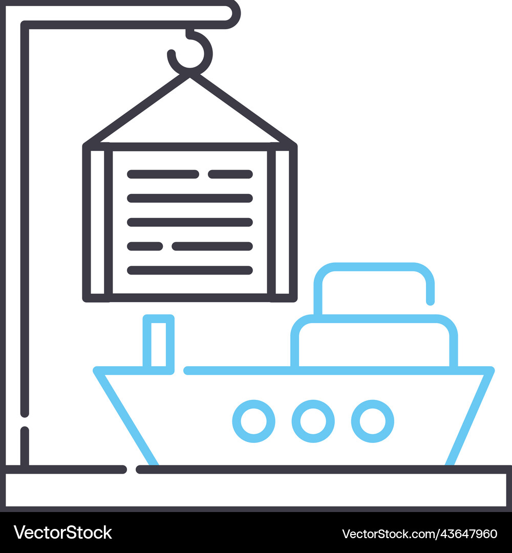Harbor line icon outline symbol Royalty Free Vector Image