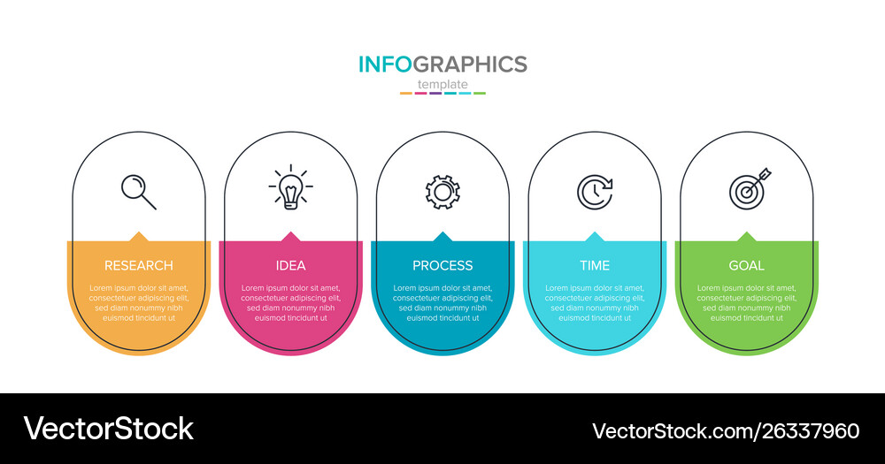 Infographic label template with icons 5 Royalty Free Vector