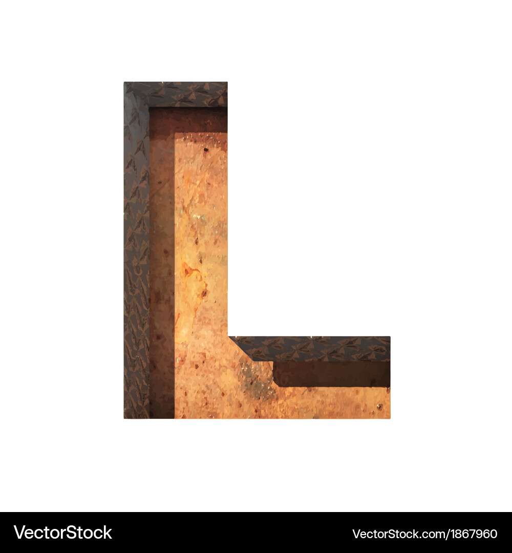 Metal cutted figure l paste to any background Vector Image