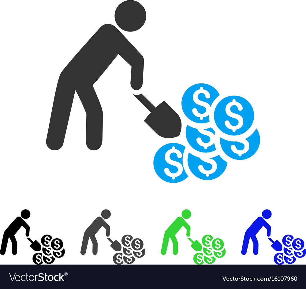 Money mining flat icon Royalty Free Vector Image Money mining flat icon Royalty Free Vector Image