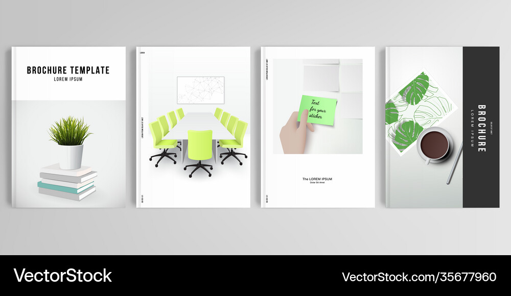 Realistic layouts cover mockup design Royalty Free Vector