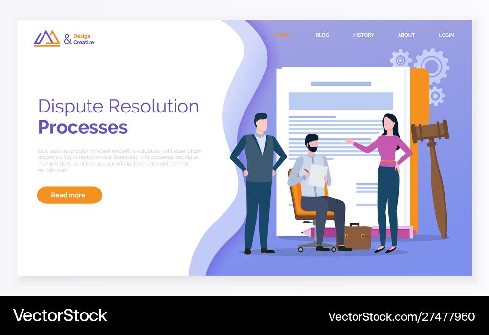 Resolution problems lawyer online legal Royalty Free Vector