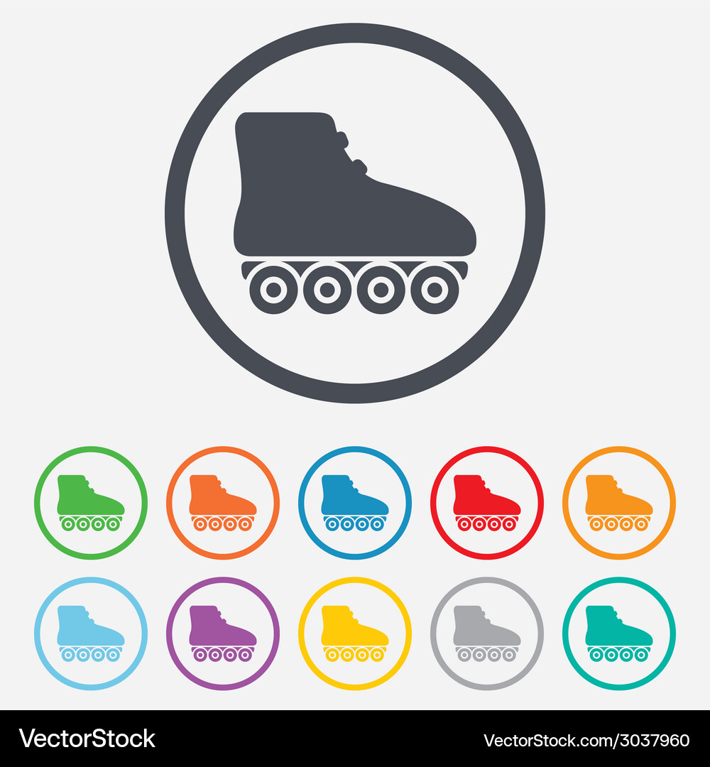 Roller skates sign icon rollerblades symbol Vector Image