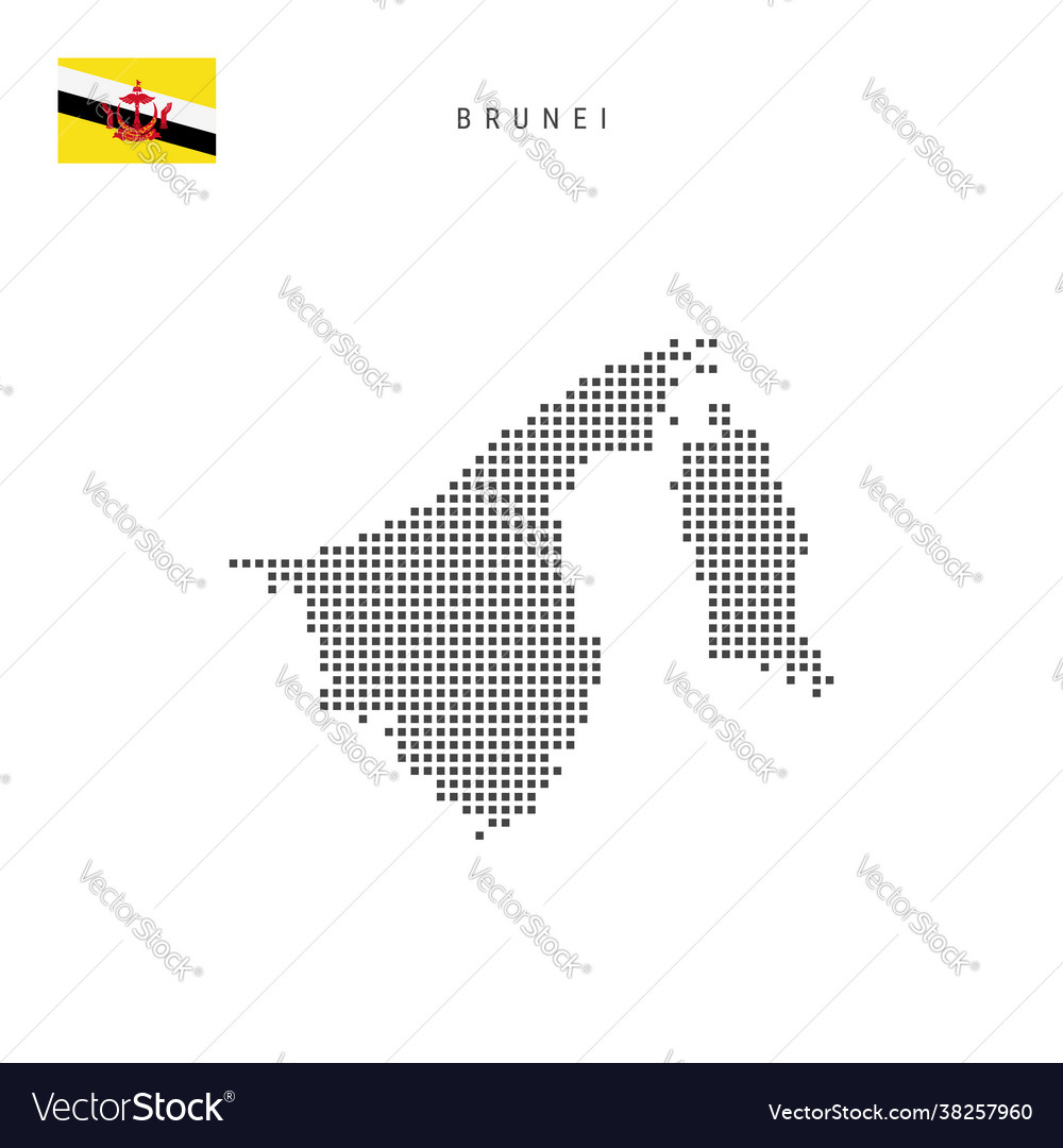 Square dots pattern map brunei dotted Royalty Free Vector