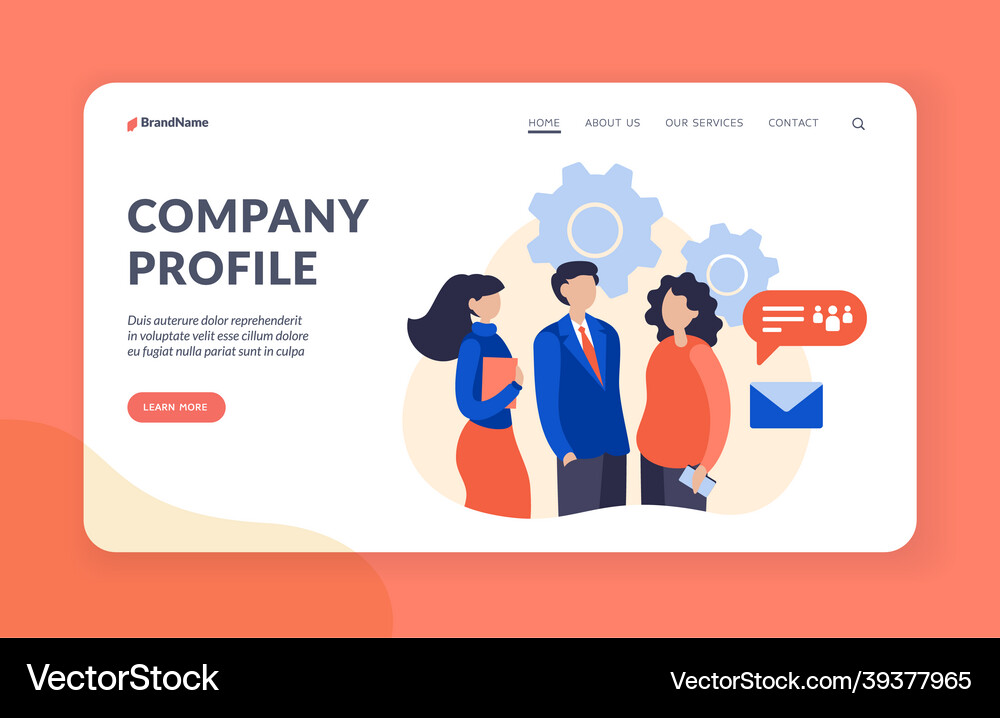 Company work profile business management Vector Image