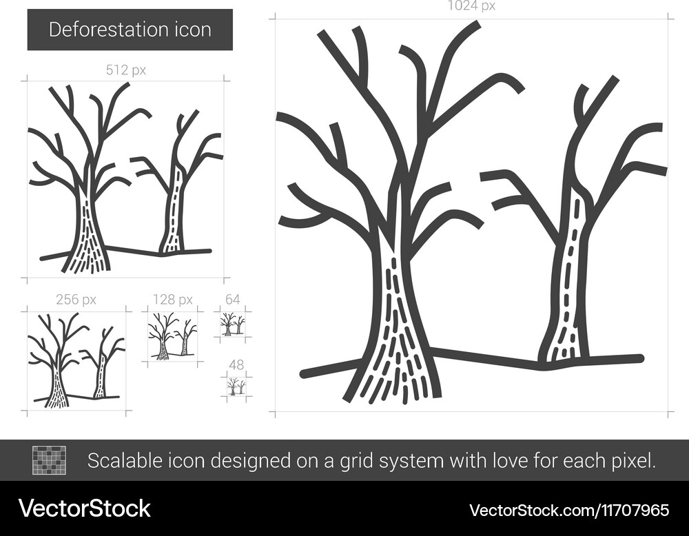 Deforestation line icon Royalty Free Vector Image