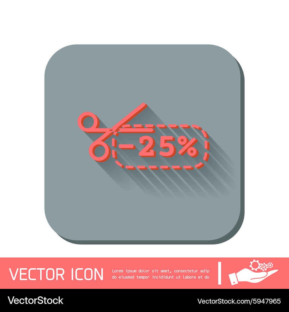 Discount coupon with scissors symbol icon Vector Image