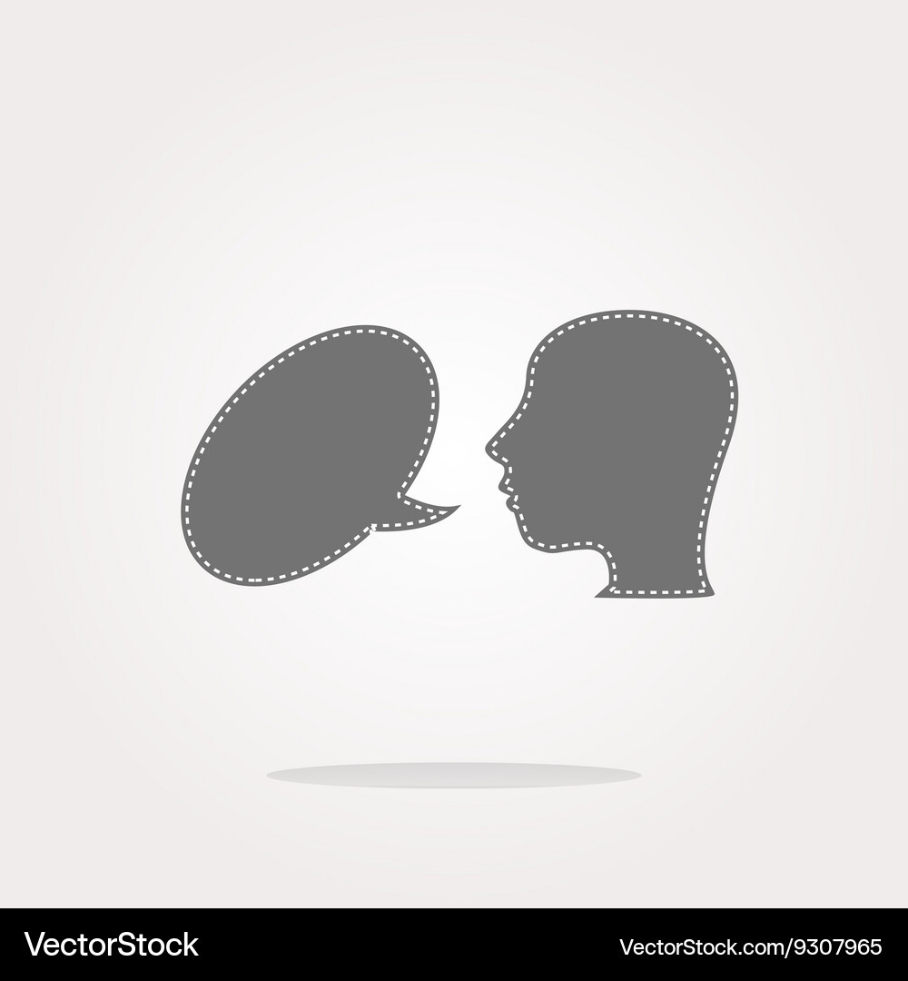Human head with speech bubble icon web Royalty Free Vector
