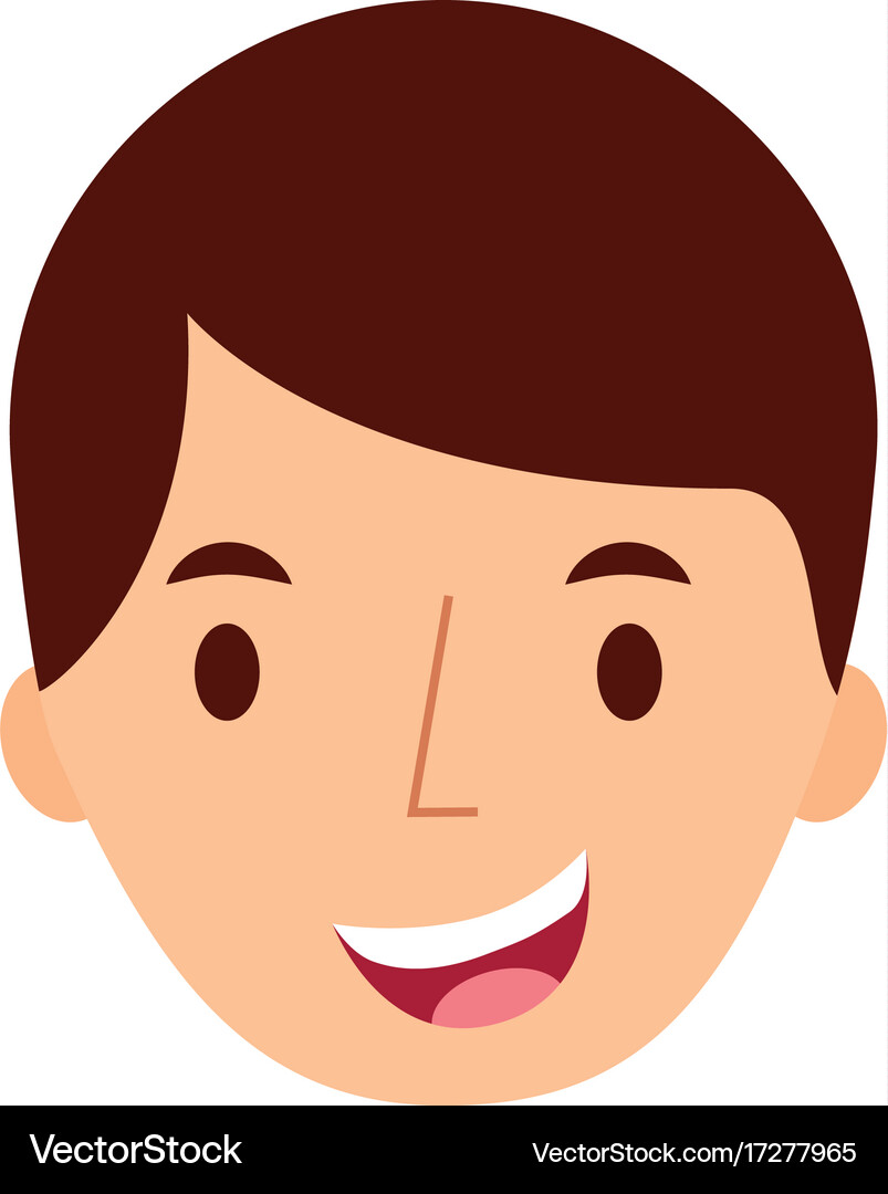 Man avatar face male smiling image Royalty Free Vector Image