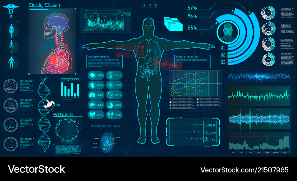 Modern medical examination hud style Royalty Free Vector