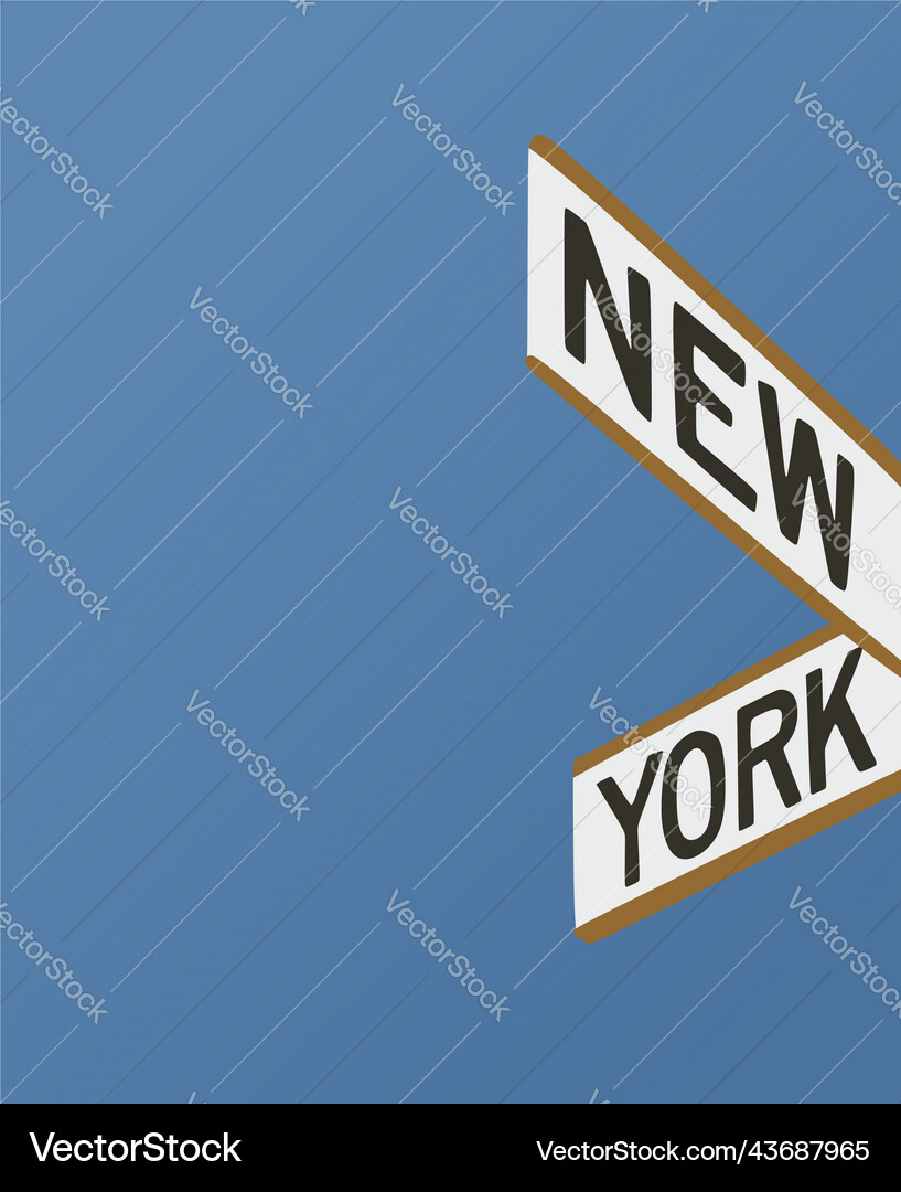 New york city with blue background Royalty Free Vector Image