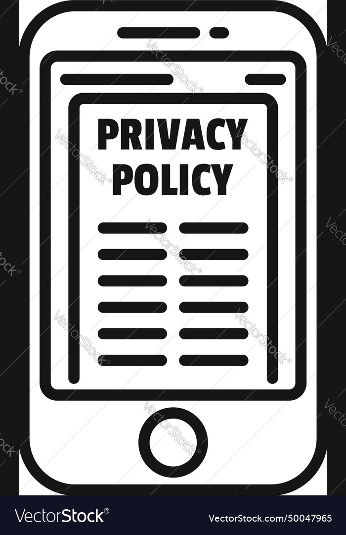 Phone Privacy Policy Icon Outline Company Vector Image