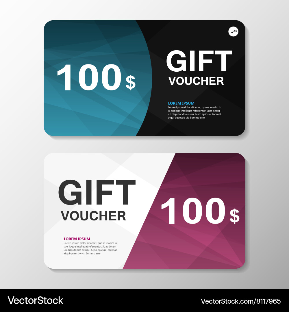 Premium elegance blue purple gift voucher template