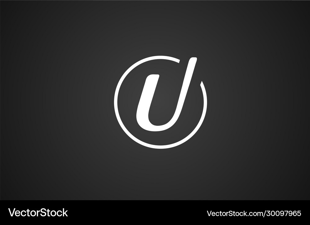 Simple black white u letter logo icon alphabet Vector Image