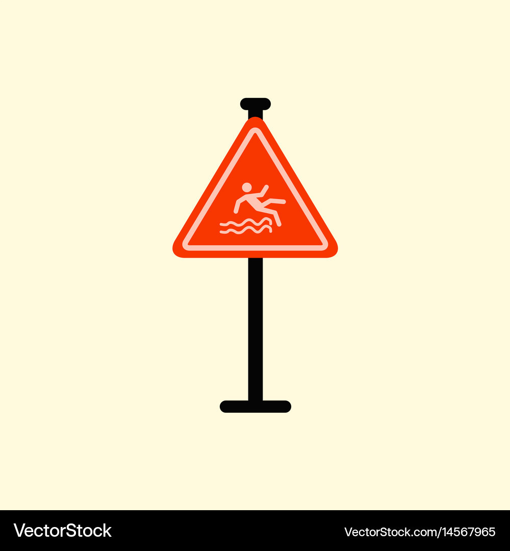 Traffic sign caution danger of falling Royalty Free Vector