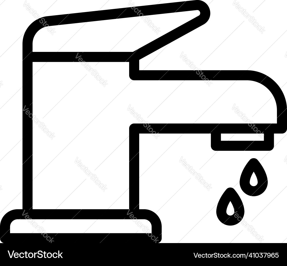 Water eco tap icon outline save clean drop Vector Image