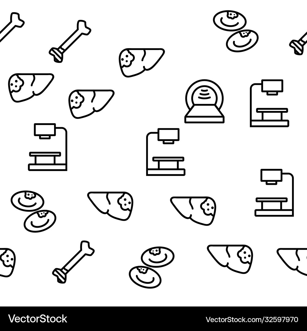 Cancer anatomy disease seamless pattern Royalty Free Vector