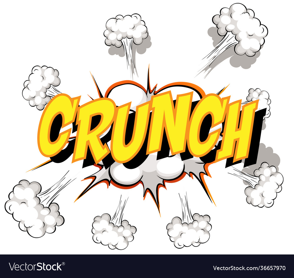 Comic speech bubble with crunch text Royalty Free Vector