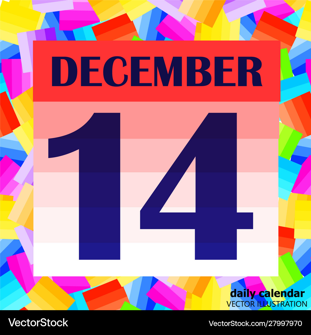 December 14 icon for planning important day Vector Image