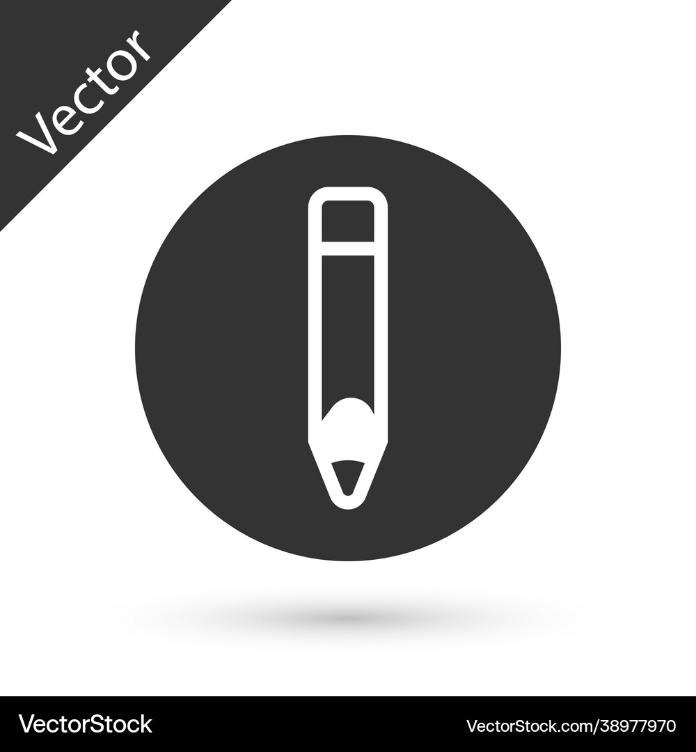 Grey pencil icon isolated on white background Vector Image