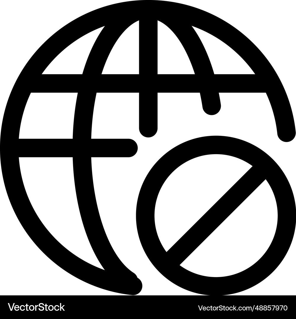 Internet banned or restricted on worldwide scale Vector Image