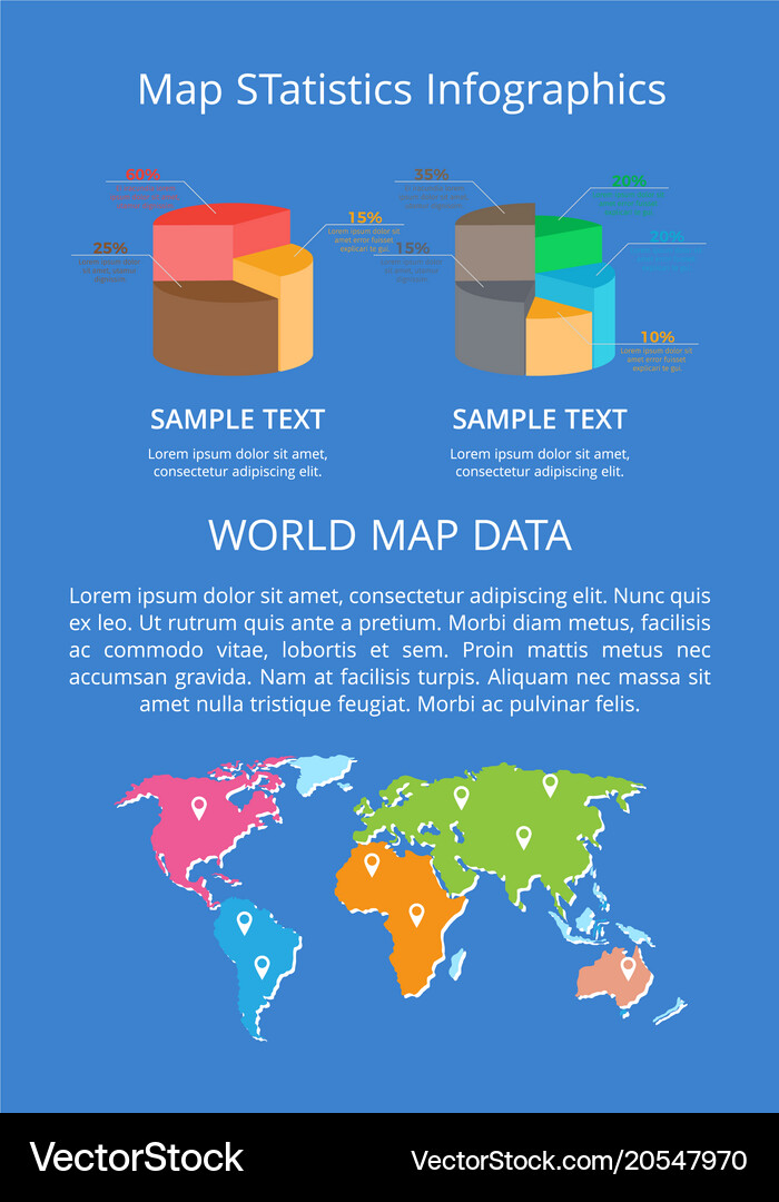 Map statistics infographics word data color banner
