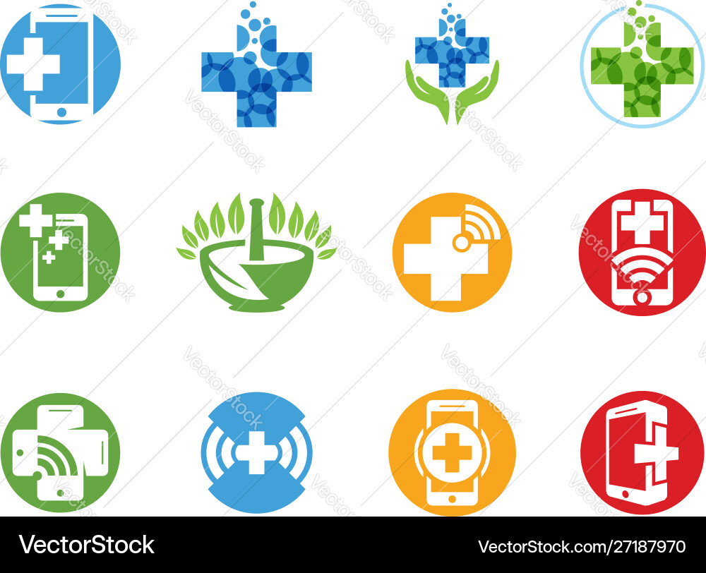 Medical logo or icon set Royalty Free Vector Image