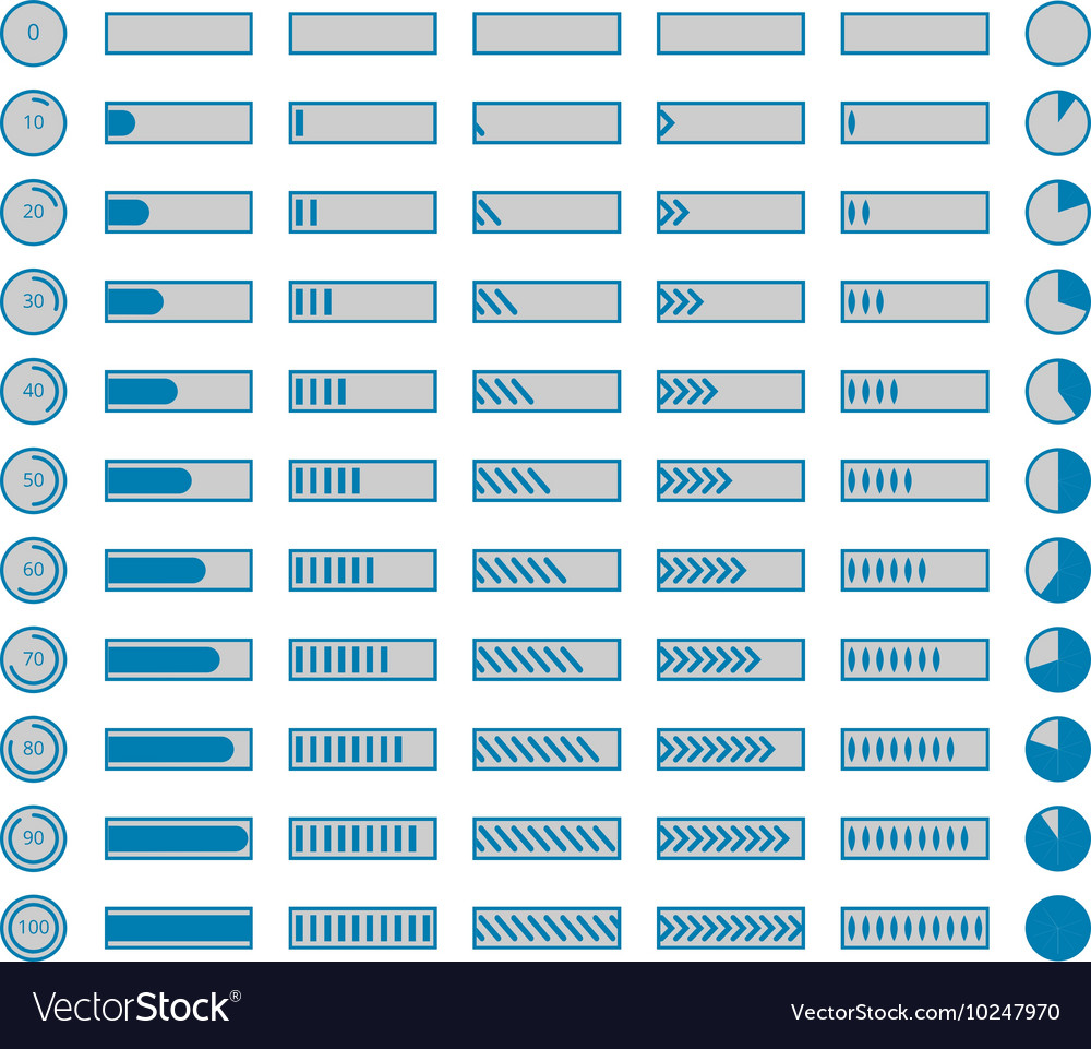 Progress bars preloaders collection Royalty Free Vector Progress bars preloaders collection Royalty Free Vector
