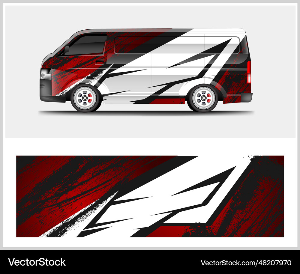 Race car wrap design graphics with car wrap Vector Image