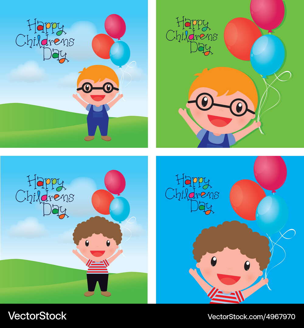 Set colored backgrounds with kids for children Vector Image