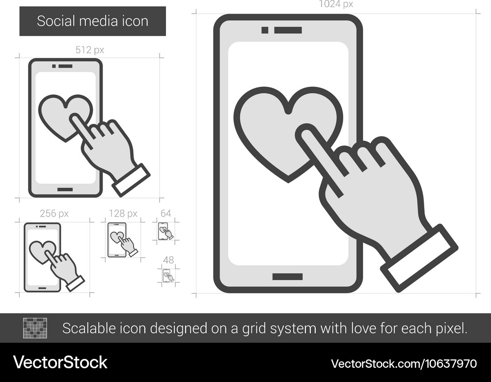 Social media line icon Royalty Free Vector Image