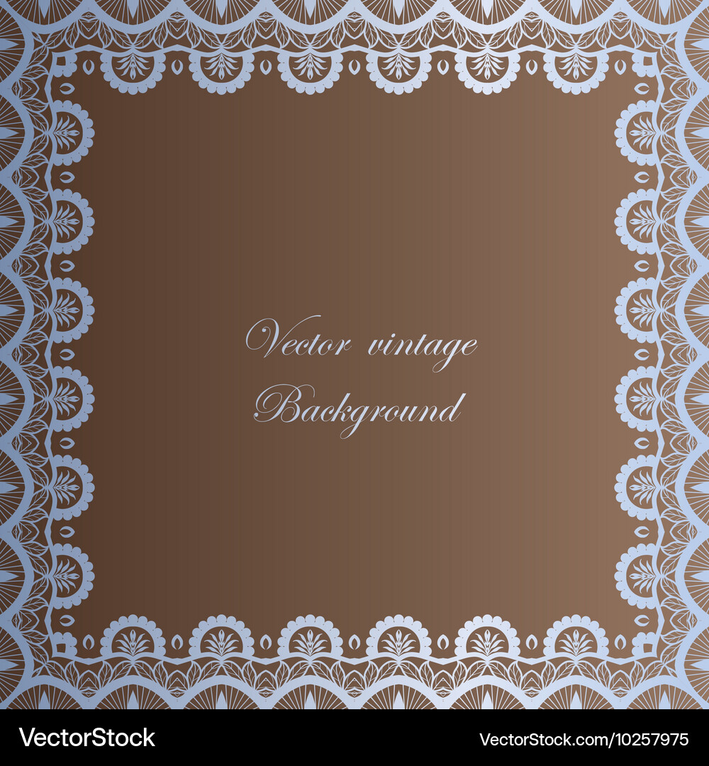 Abstract square lace frame with paper swirls Vector Image