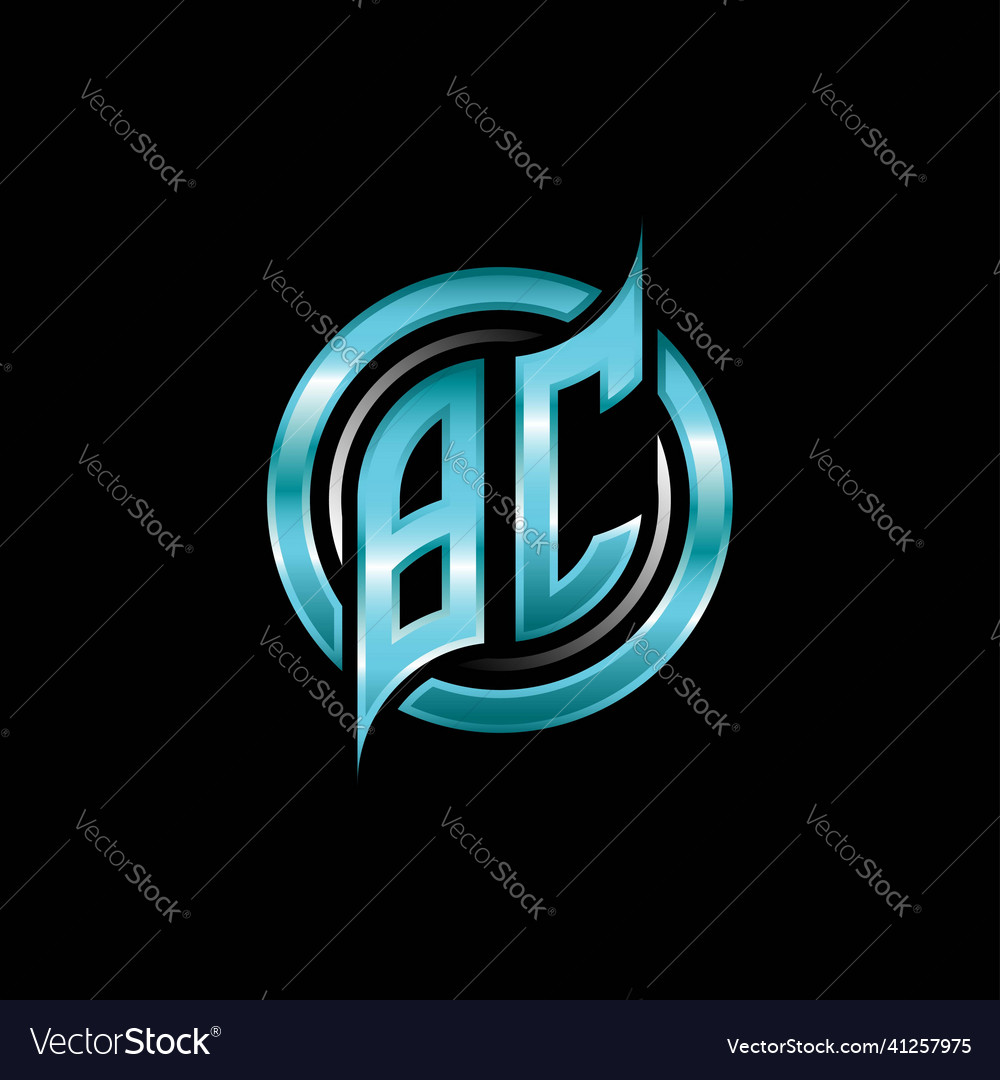Bc initial monogram logo circle rounded Royalty Free Vector