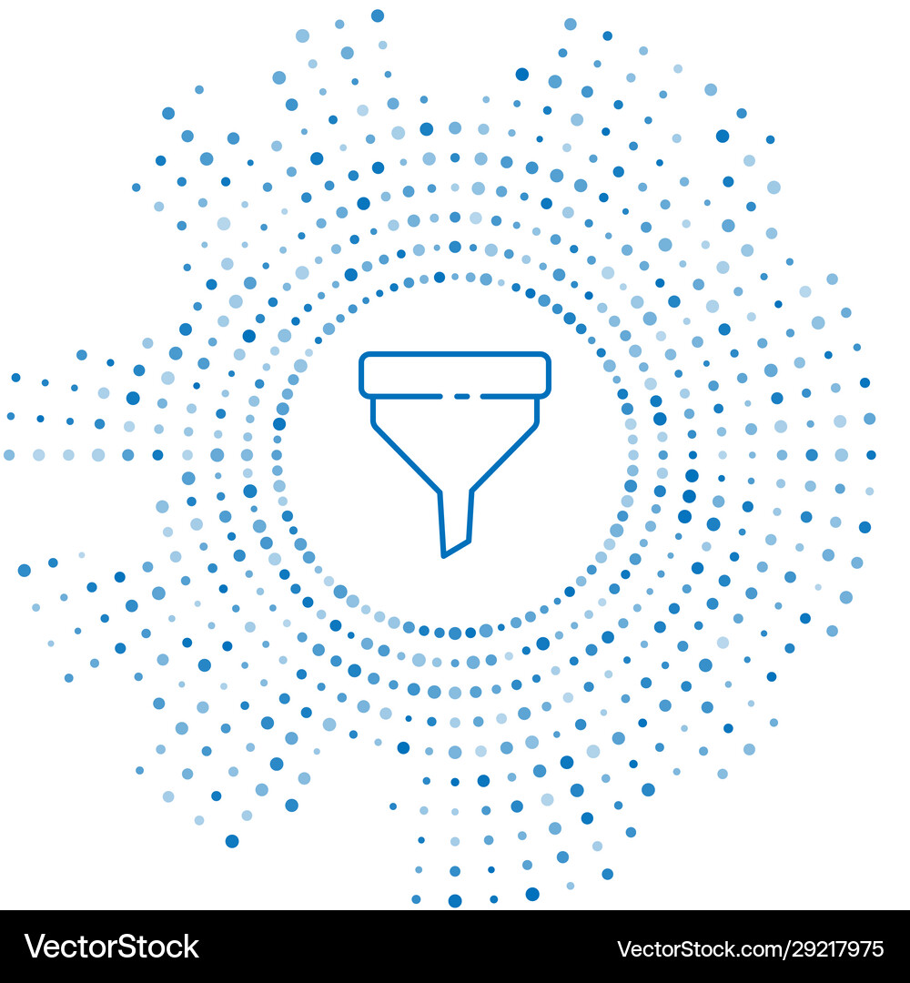 Blue line funnel or filter icon isolated on white Vector Image