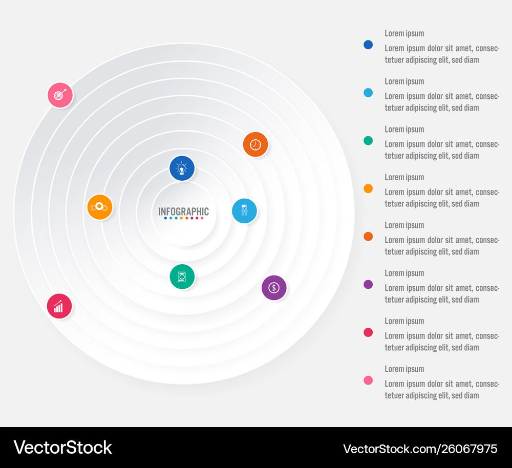 Business infographic template with 8 options Vector Image