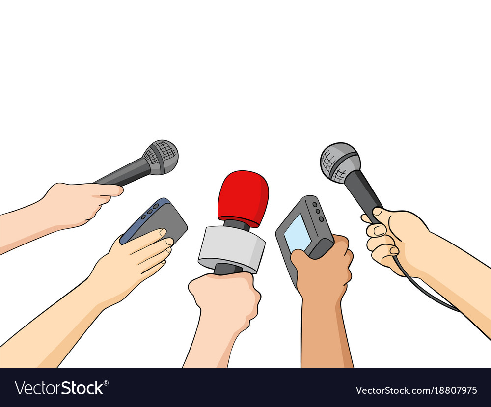 Cartoon Journalists Royalty Free Vector Image Vectorstock