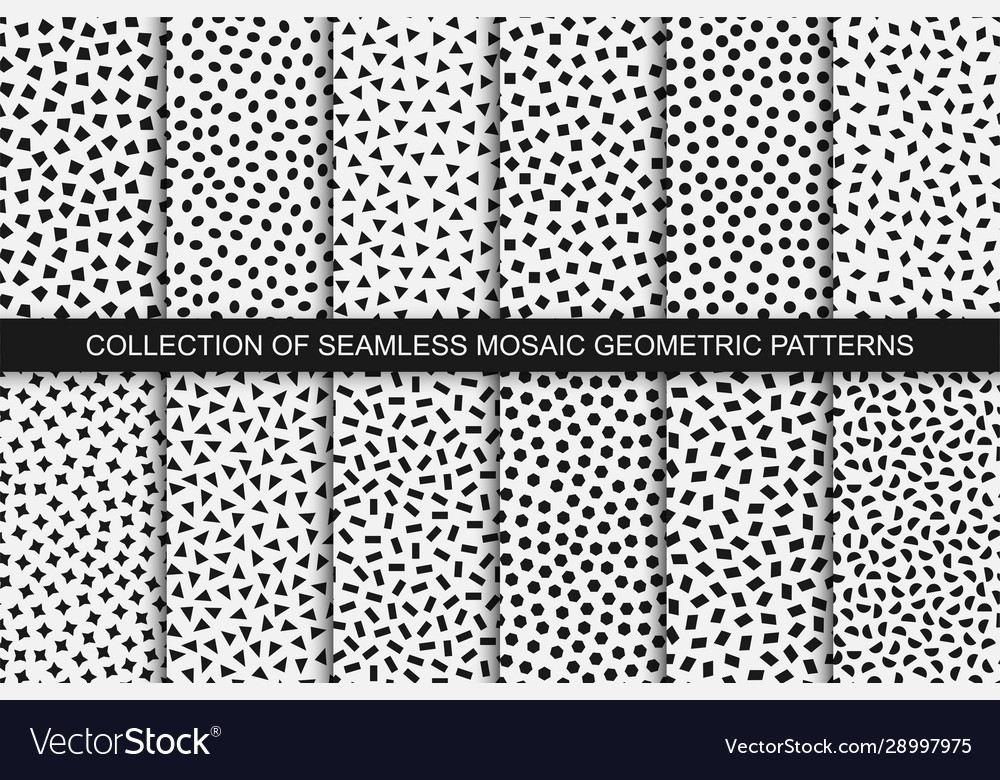 Collection seamless simple patterns Royalty Free Vector