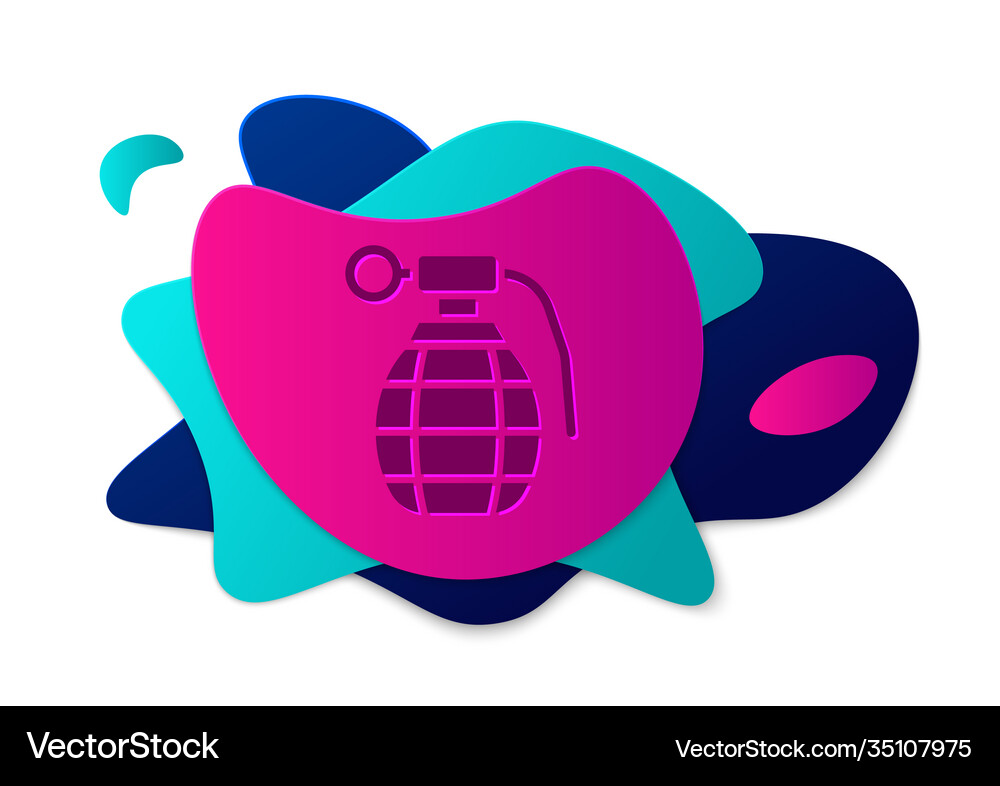 Color hand grenade icon isolated on white Vector Image