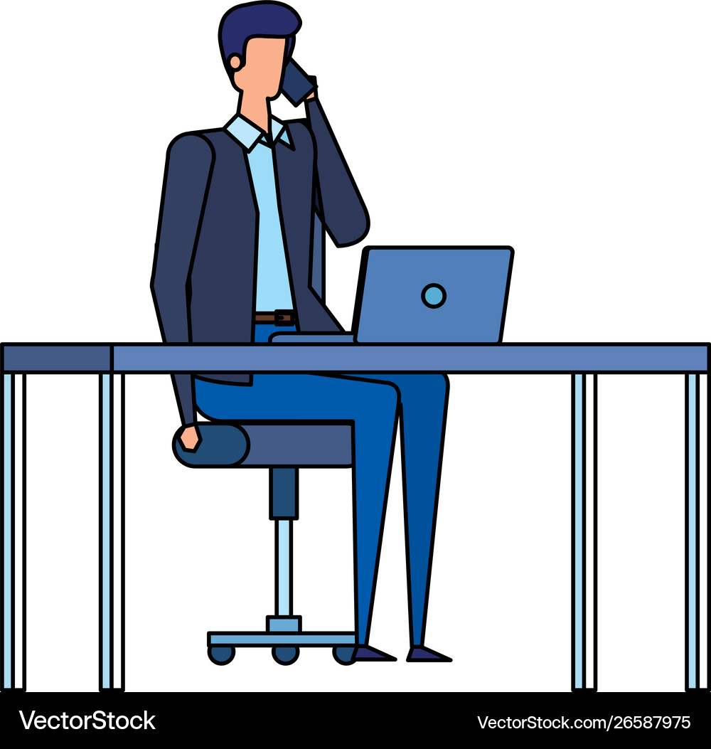 Elegant businessman calling with smartphone Vector Image