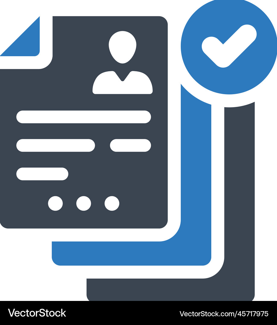 Employee resume approve icon Royalty Free Vector Image