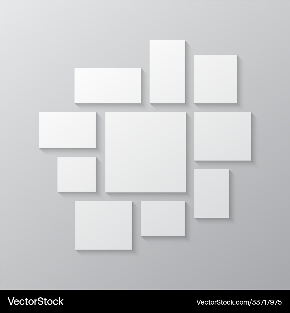 Empty collage board ten images photo Royalty Free Vector