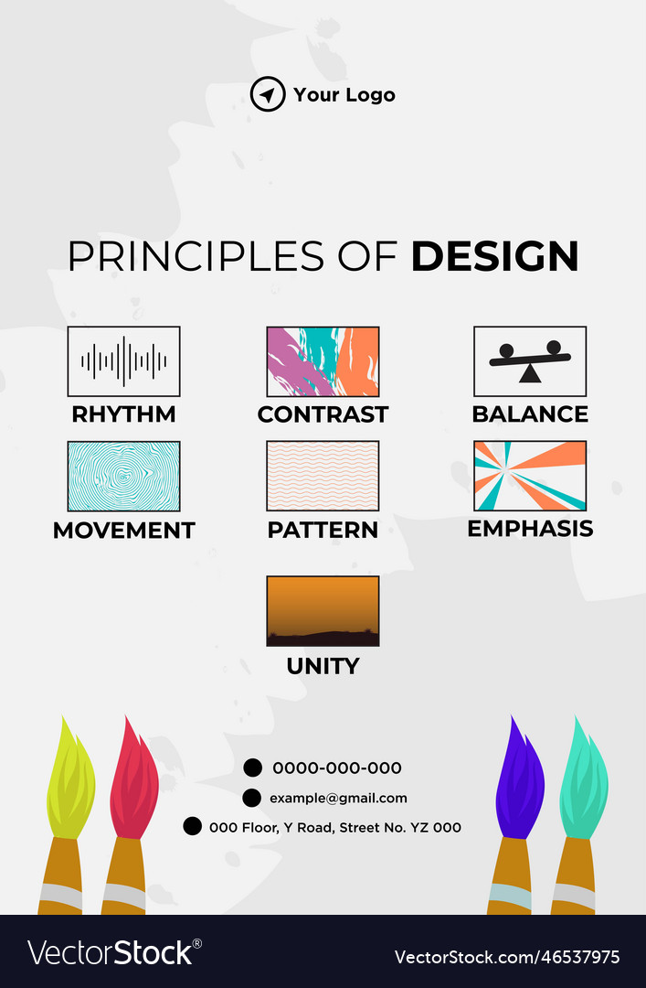 Flyer design of principles Royalty Free Vector Image