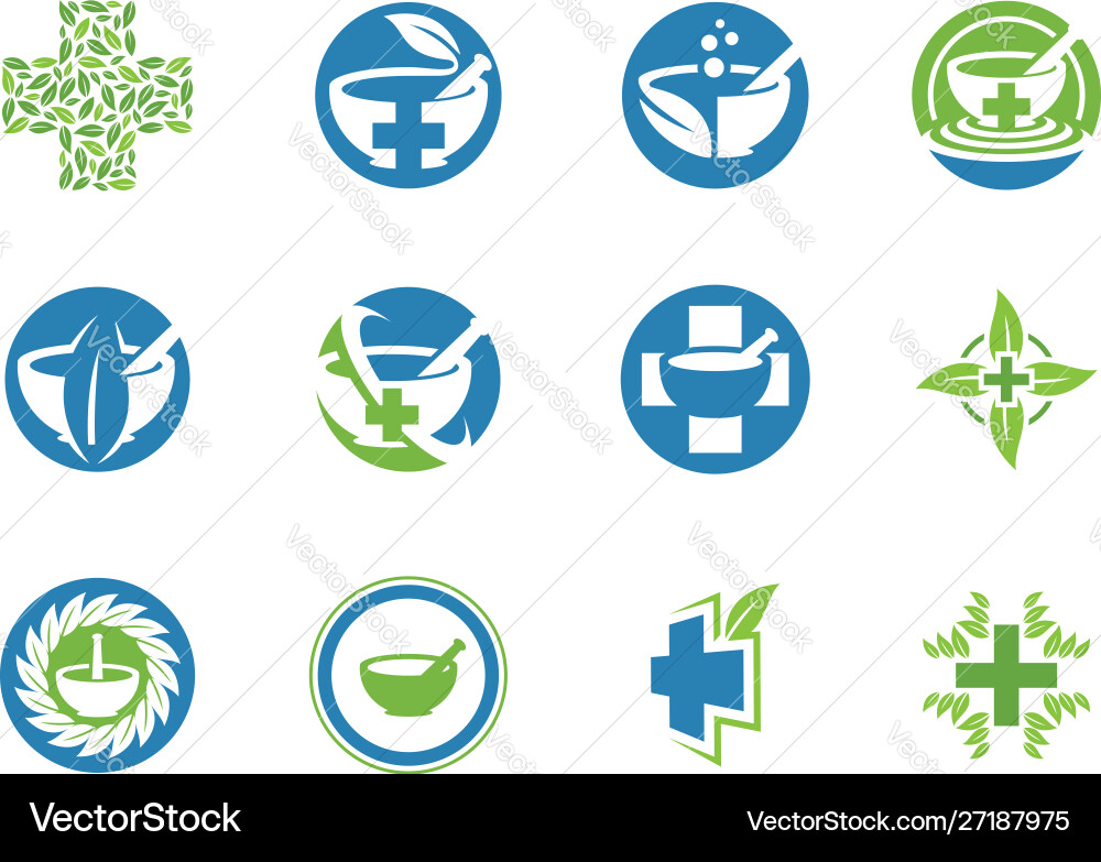 Medical logo or icon set Royalty Free Vector Image