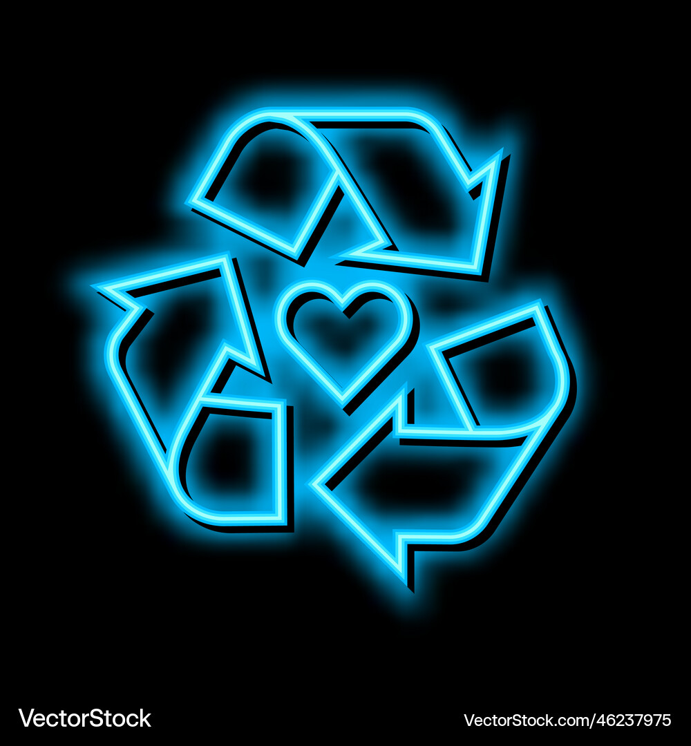 Recycle cosmetic neon glow icon Royalty Free Vector Image