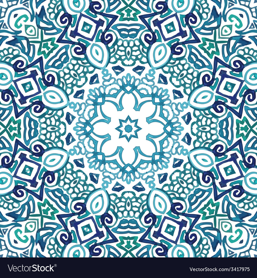 Seamless watercolor doodle decorative pattern Vector Image