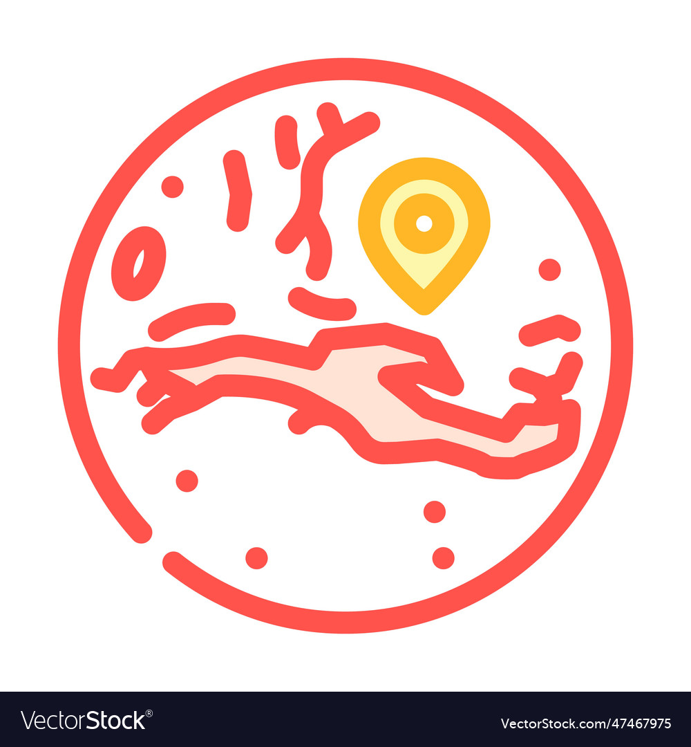 Valles marineris canyon mars planet color icon Vector Image Valles marineris canyon mars planet color icon Vector Image