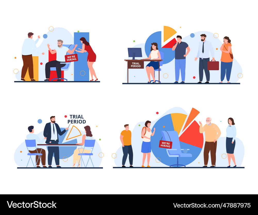 Work trial probation period career vacancy Vector Image
