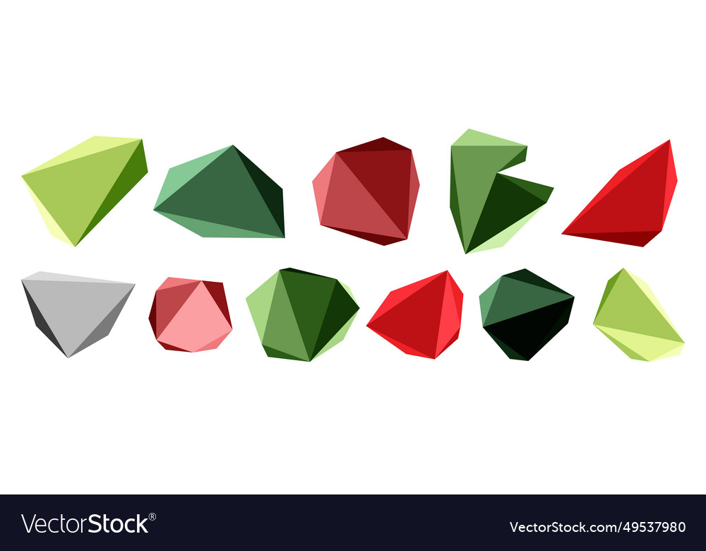 3d low poly triangle design elements Royalty Free Vector